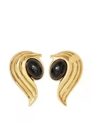 FERRAGAMO Tone Resin Gem Clip-on Earrings - Gold
