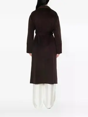 Soft Goat Belted Shawl-collar Coat