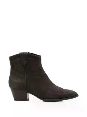 Ash Fame Leather Ankle Boots - Brown