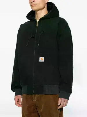 Carhartt Work In Progress Og Active Logo-patch Hooded Jacket - Green