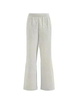 Brunello Cucinelli Lace-flowers Jersey Track Trousers In Sparkling Virgin Wool And Cashmere - Grey