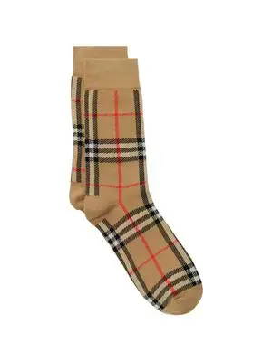 Burberry Check Cotton-nylon Blend Socks - Neutrals