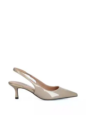 Moschino Patent-finish Slingback Pumps - Neutrals