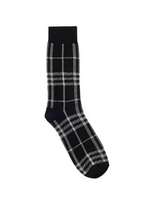 Burberry Check Cotton-nylon-blend Socks - Black