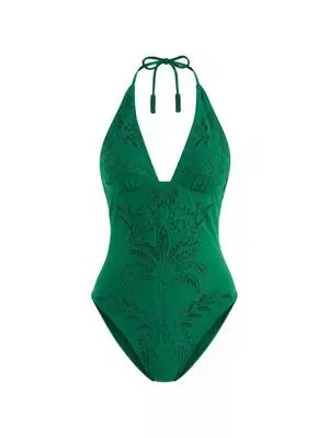 Farm Rio Broderie-anglaise Halterneck Swimsuit