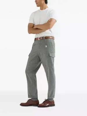 Brunello Cucinelli Virgin Wool Flannel Cargo Trousers - Grey