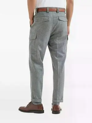 Brunello Cucinelli Virgin Wool Flannel Cargo Trousers