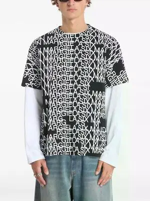 MAISON MARGIELA Logo-print Layered T-shirt - Black