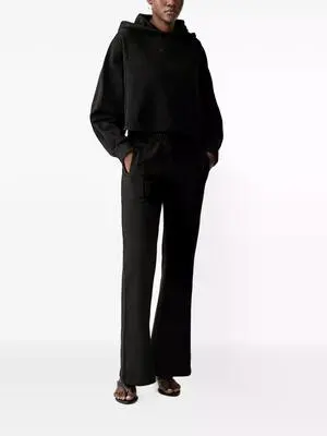 Pinko Logo-embroidered Cropped Hoodie - Black