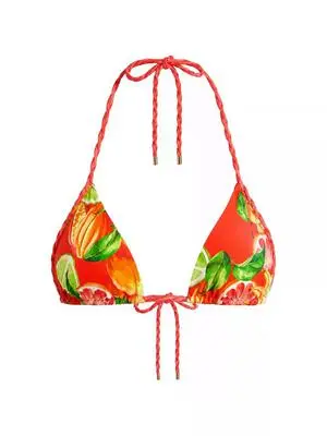 Farm Rio Rope-detail Triangle Bikini Top - Orange