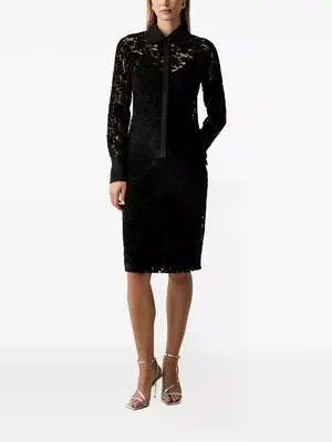 TWINSET Floral-lace Pencil Midi Skirt - Black