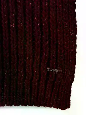 TWINSET Knit Scarf With Lurex - Red