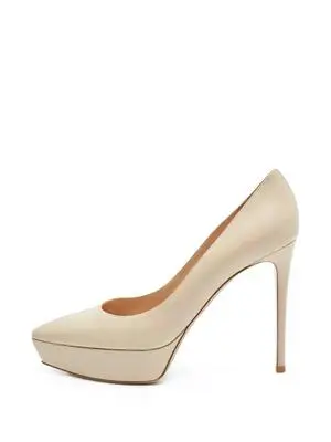 GIANVITO ROSSI Pointed-toe Platform Pumps - Neutrals