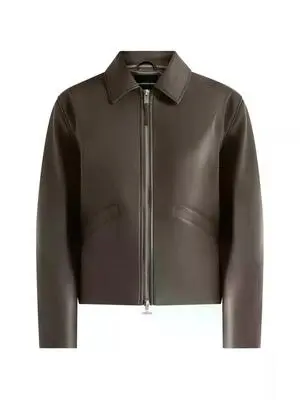 Manière De Voir Minimal Leather Jacket - Brown