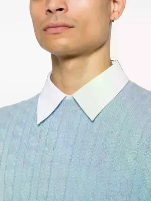 Malo Cable-knit Pullover - Blue