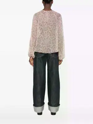 KRISTINA TI Floral-print Tie-cuff Blouse