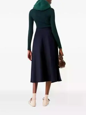 Maje Long Pleated Skirt With Buckle