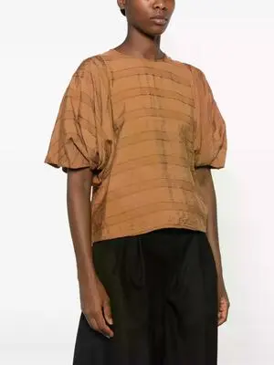 KRISTINA TI Horizontal-stripe Batwing-sleeve Top
