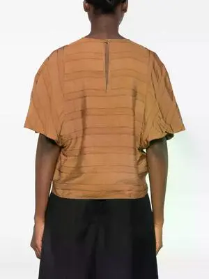 KRISTINA TI Horizontal-stripe Batwing-sleeve Top