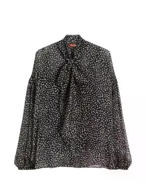Max Mara Polka-dot Silk Blouse