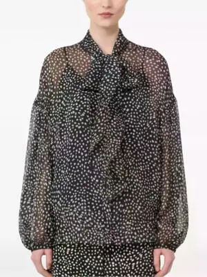 Max Mara Polka-dot Silk Blouse