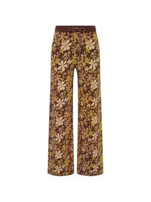 The Upside Copacabana Juniper Floral-print Knit Trousers