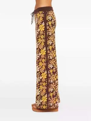The Upside Copacabana Juniper Floral-print Knit Trousers