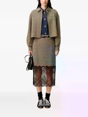 Claudie Pierlot Straight Checked Skirt