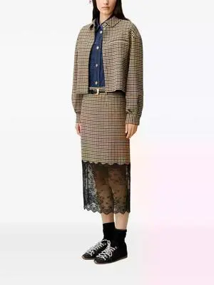Claudie Pierlot Straight Checked Skirt