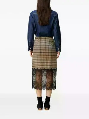 Claudie Pierlot Straight Checked Skirt