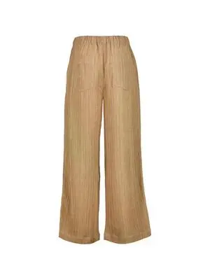 120% Lino Pleated Palazzo Pants