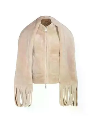 URBANCODE Fringed-scarf Faux-fur Coat