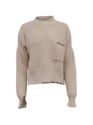 Marni Logo-embroidered Sweater - Neutrals