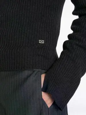 GANNI Ribbed-knit Roll-neck Sweater