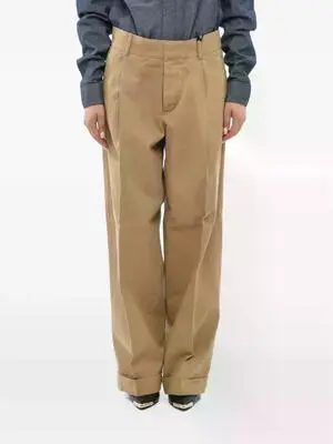 Dsquared2 Single-pleat Straight-leg Trousers - Neutrals