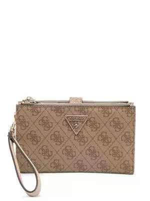 Guess Monogram-print Wristlet Wallet - Neutrals