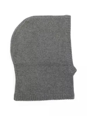 Soft Goat Ribbed-trim Balaclava - Grey