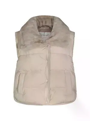 URBANCODE Faux-fur Collar Puffer Vest - Neutrals
