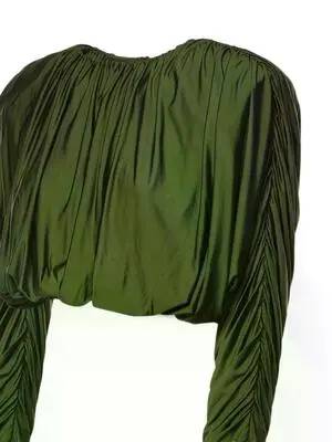 SELF-PORTRAIT Ruched-detail Cropped Sweater