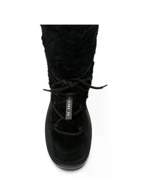 SERGIO ROSSI Shearling-trim Lace-up Boots
