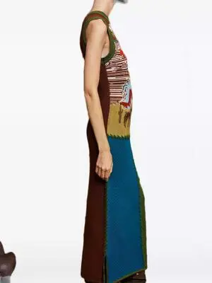 ALEMAIS Lasso Patchwork Knitted Maxi Dress