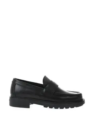 FERRAGAMO Logo-embossed Leather Loafers - Black