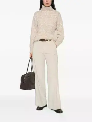 WHITE SAND Wide-leg Trousers