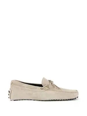 AURELIEN Softey Tie-detail Loafers - Grey