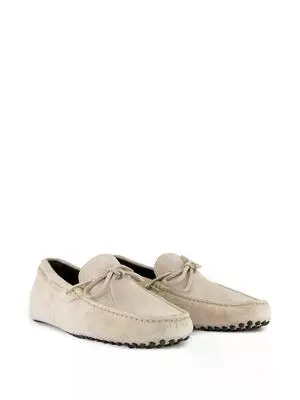 AURELIEN Softey Tie-detail Loafers - Grey