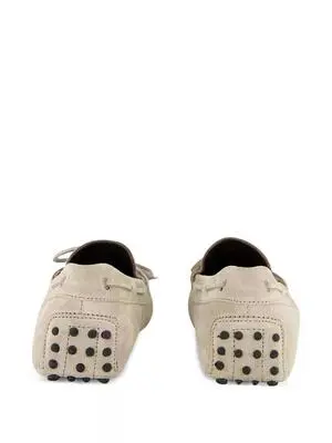 AURELIEN Softey Tie-detail Loafers - Grey