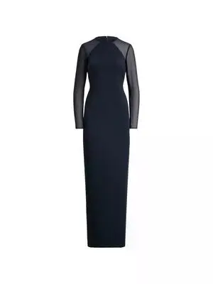 Ralph Lauren Maxi Georgette-trim Crepe Gown