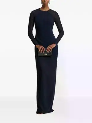 Ralph Lauren Maxi Georgette-trim Crepe Gown