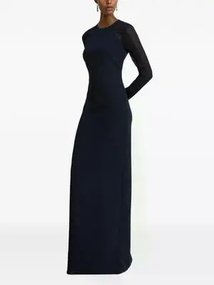 Ralph Lauren Maxi Georgette-trim Crepe Gown