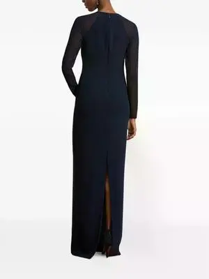 Ralph Lauren Maxi Georgette-trim Crepe Gown